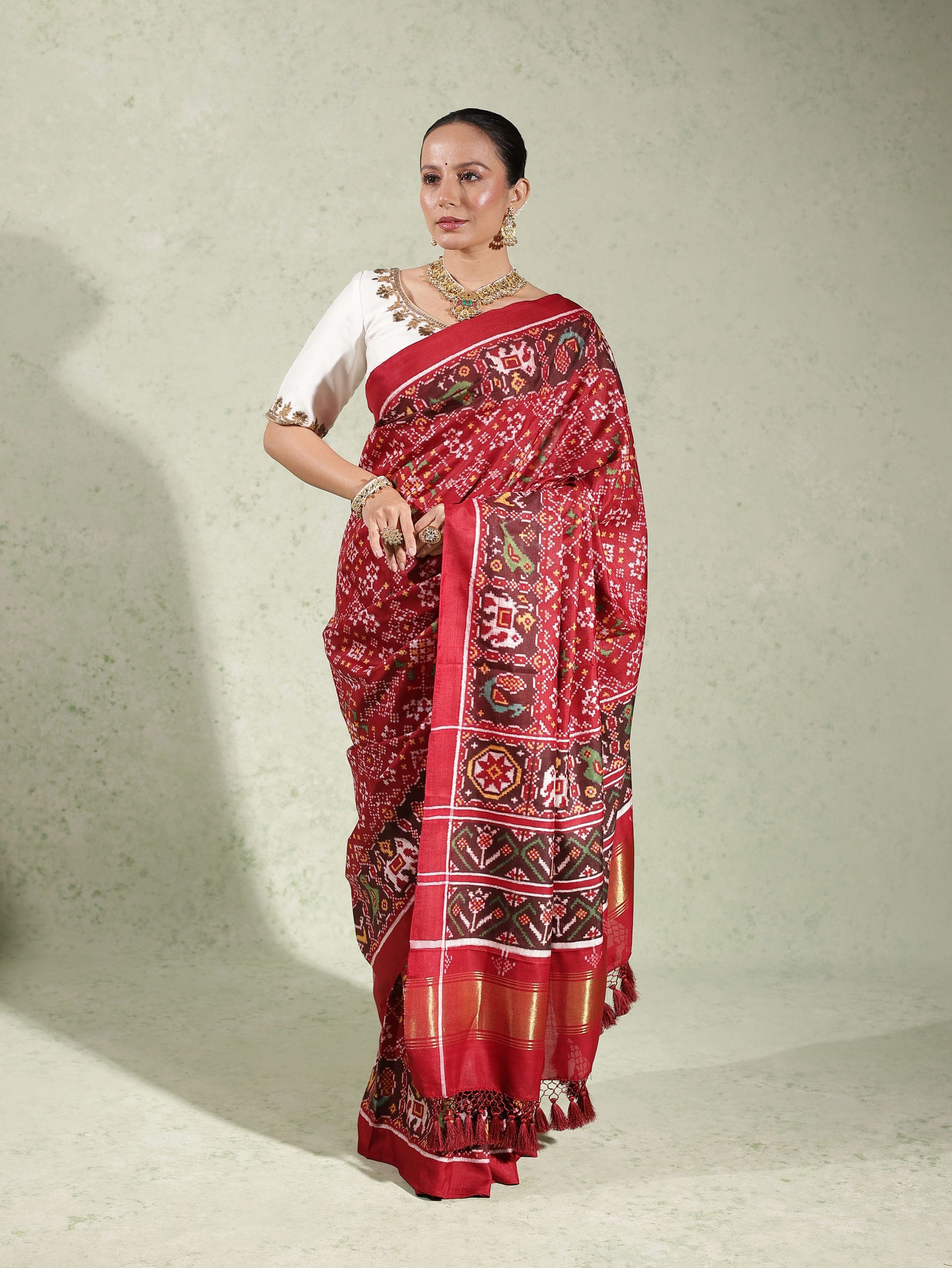 Natural Dye Double Ikat Patola Saree – My Store